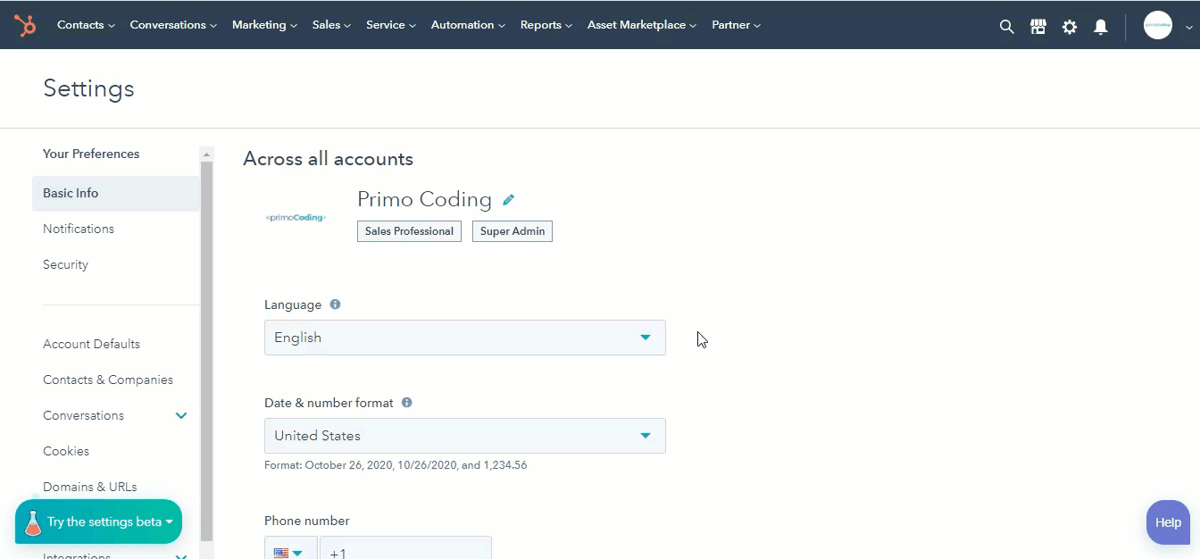 Primo Coding | HubSpot